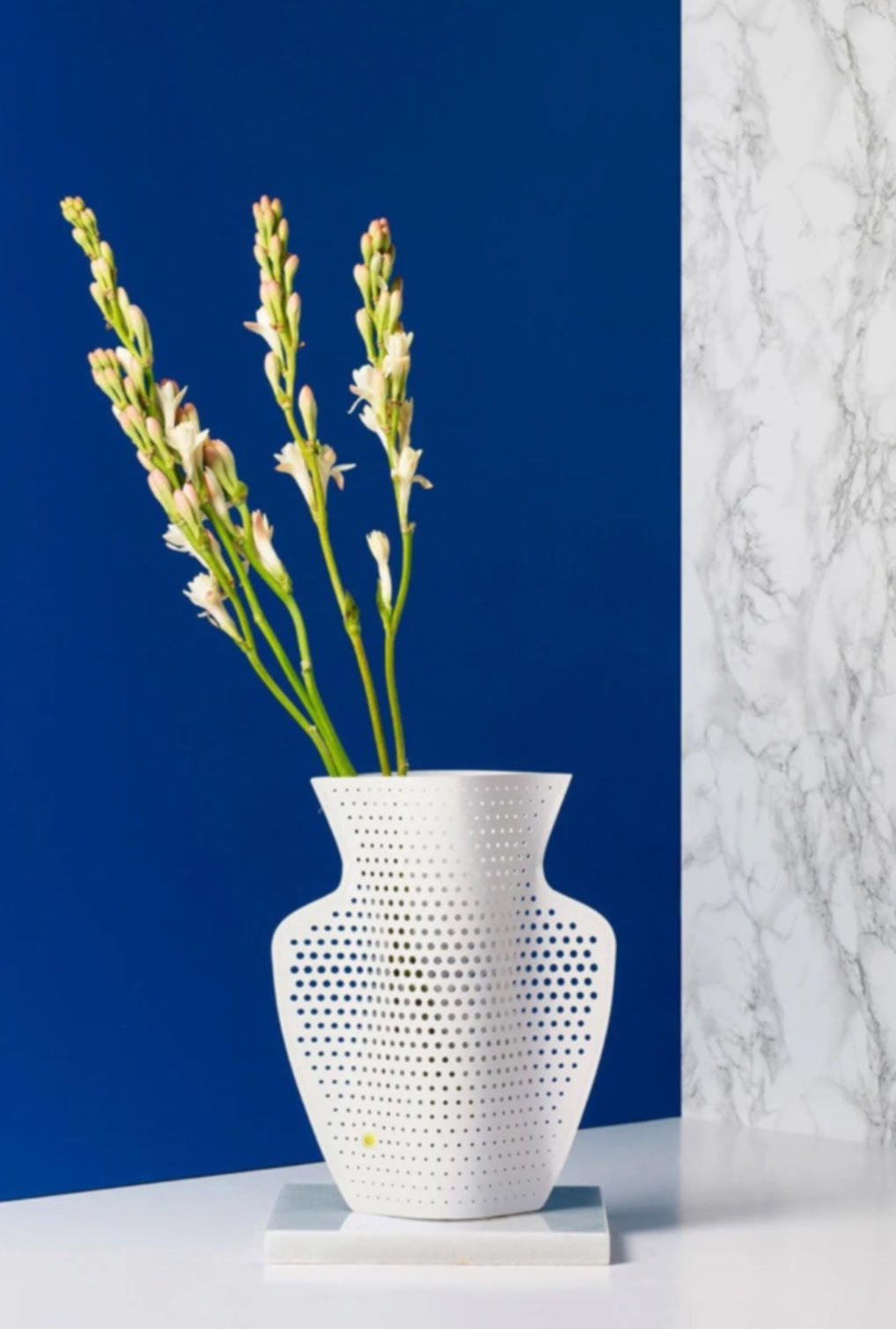 White paper vase Octaevo, "Cyano" – Alejandra de Coss MX